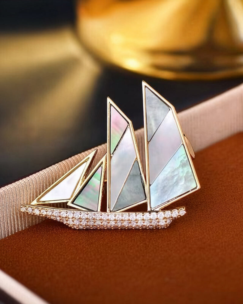 MayTree Premium "Sailboat" brooch